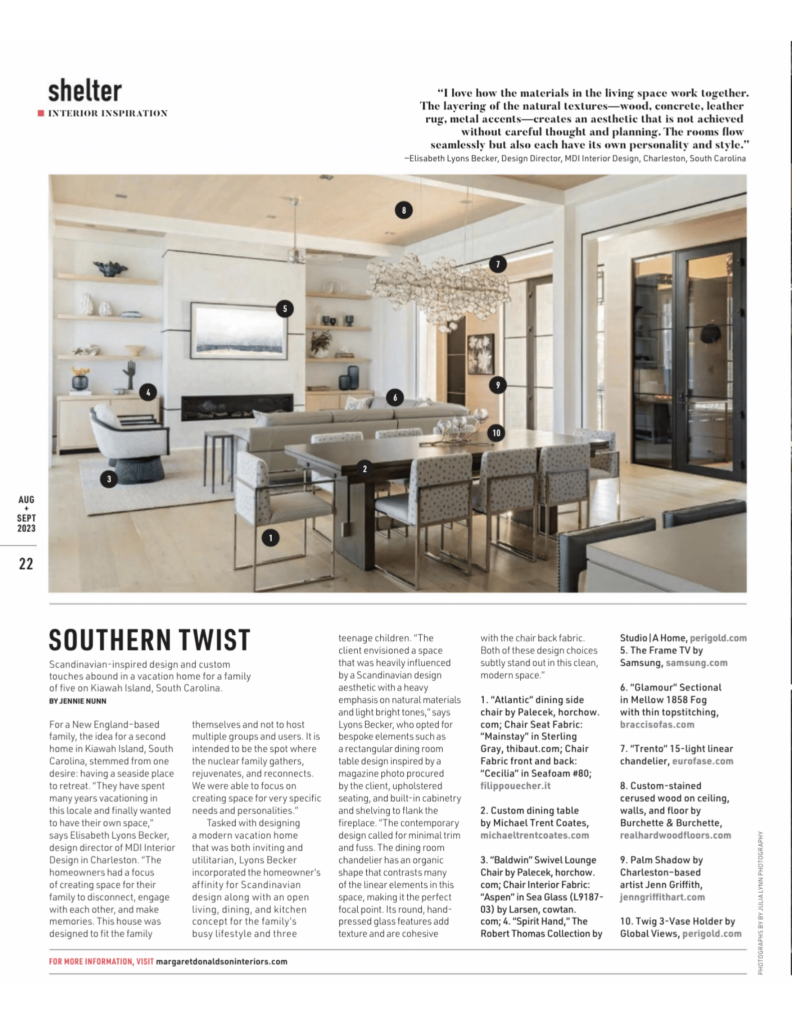 MDI Featured in Ocean Home Magazine - Interior Designer Charleston ...